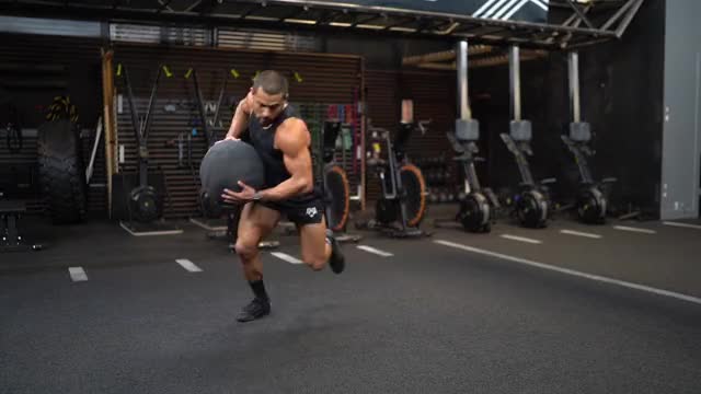 Medicine Ball Lateral Jump to Single Arm Chest Pass | myworkouts.io